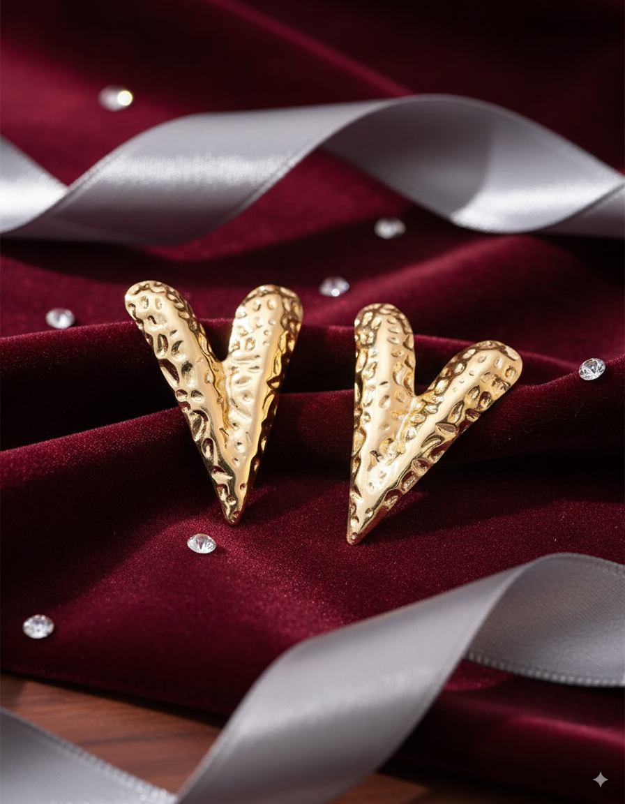 Golden V Shaped Earrings – Glowria Gold Jewelry